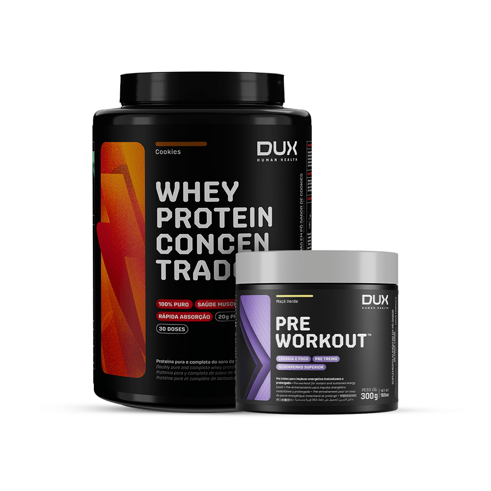 WHEY PROTEIN CONCENTRADO 900G + PRE WORKOUT 300G